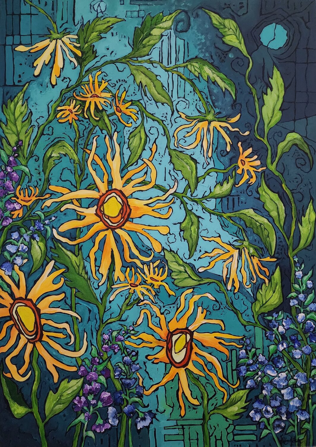 Suncatcher - Large Floral Artwork de Karnish Art (2025): Pintura ...