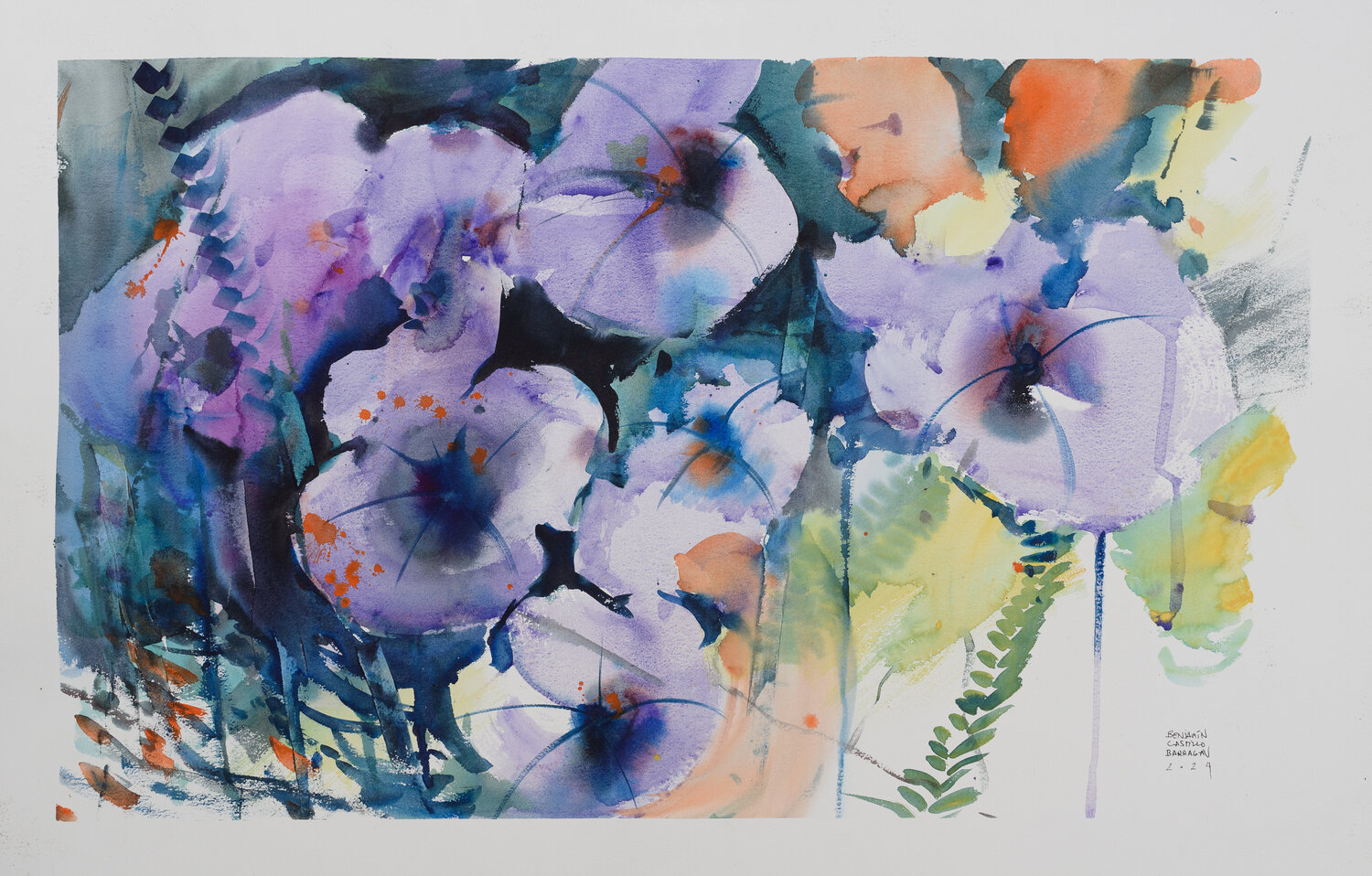 Flores y luz III von Benjamín Castillo Barragán (2024): Malerei ...