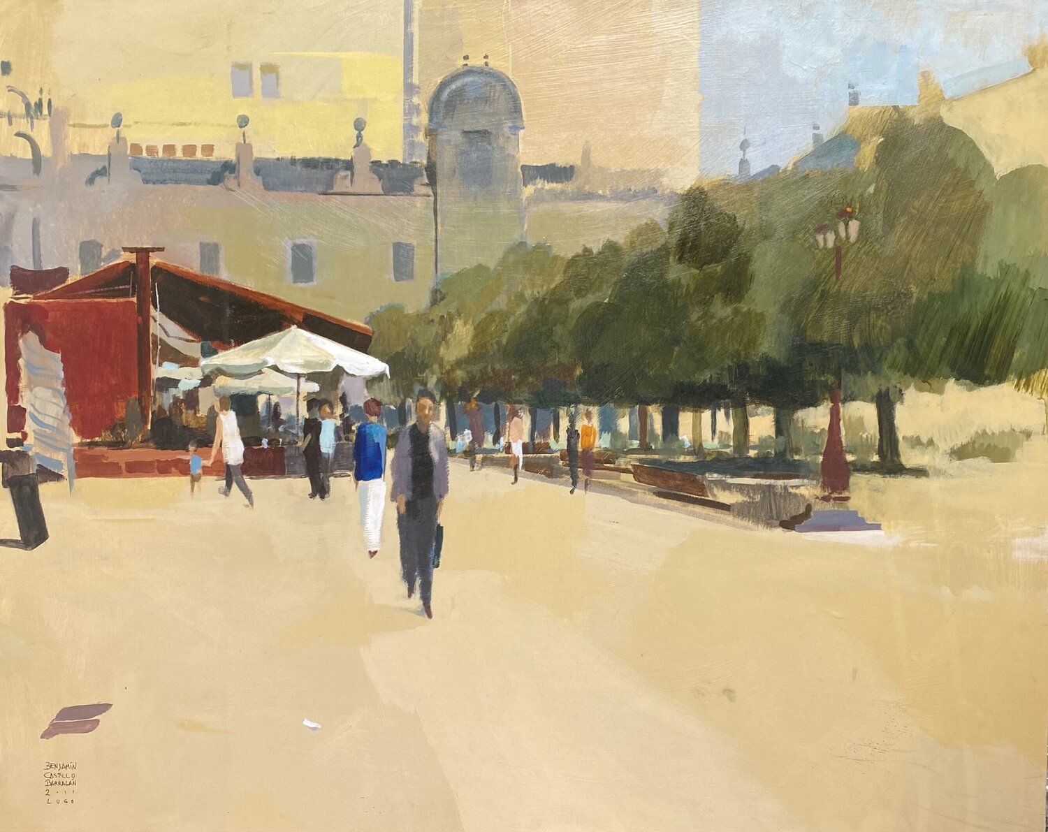Plaza de España, Lugo by Benjamín Castillo Barragán (2011) : Painting ...