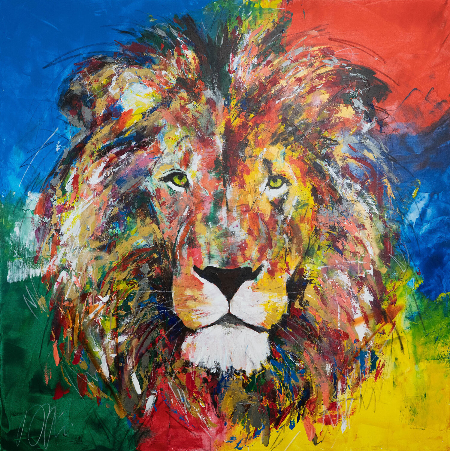 LION de Tomoya Nakano (2023) : Peinture Acrylique, Huile sur Toile ...