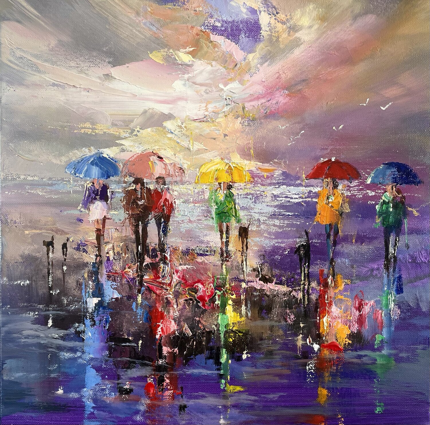 Friend Day Walks by Ewa Czarniecka (2023) : Painting Oil on Canvas ...