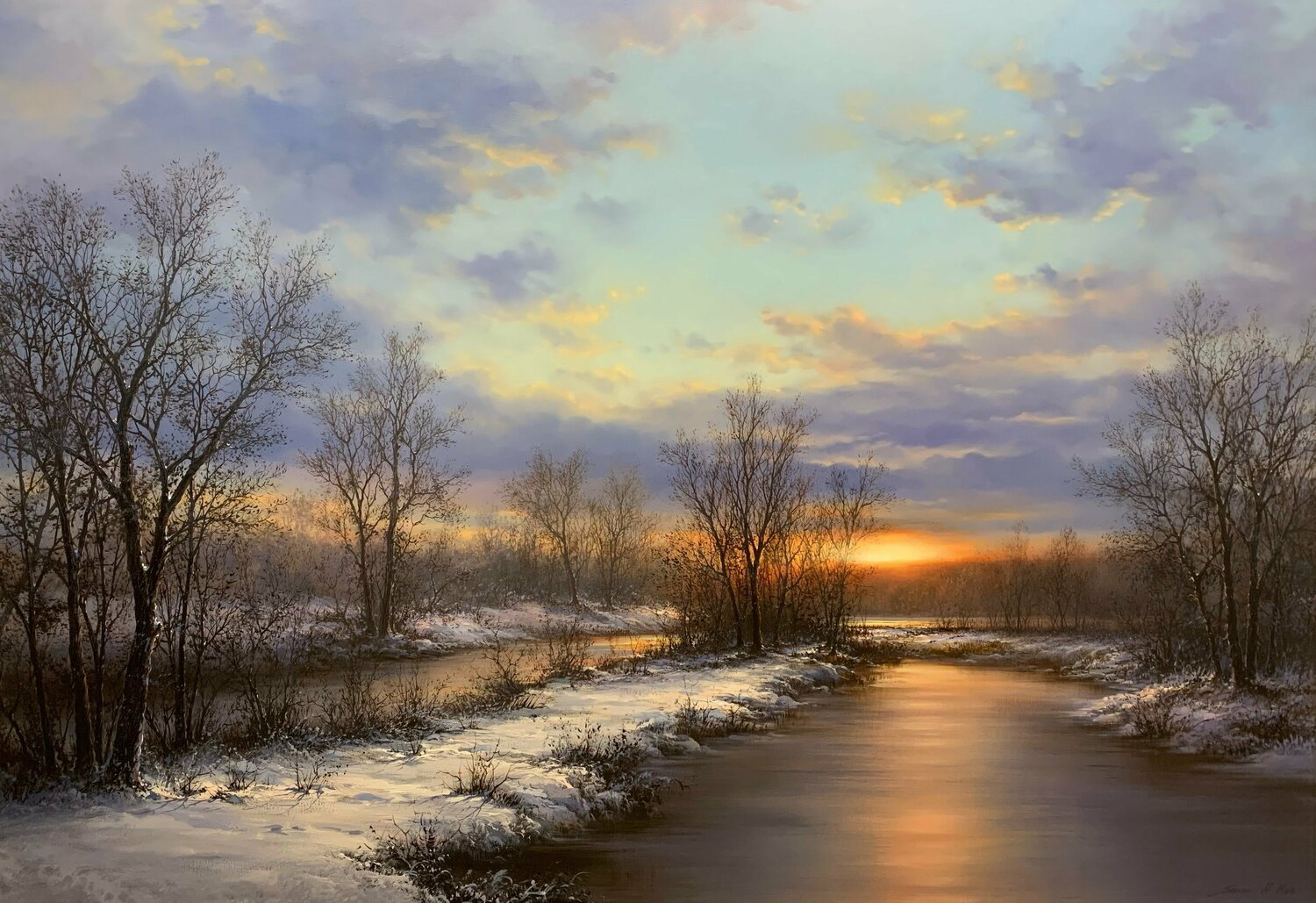 Winter Sonata by Sang H. Han (2019) : Painting Acrylic on Canvas ...