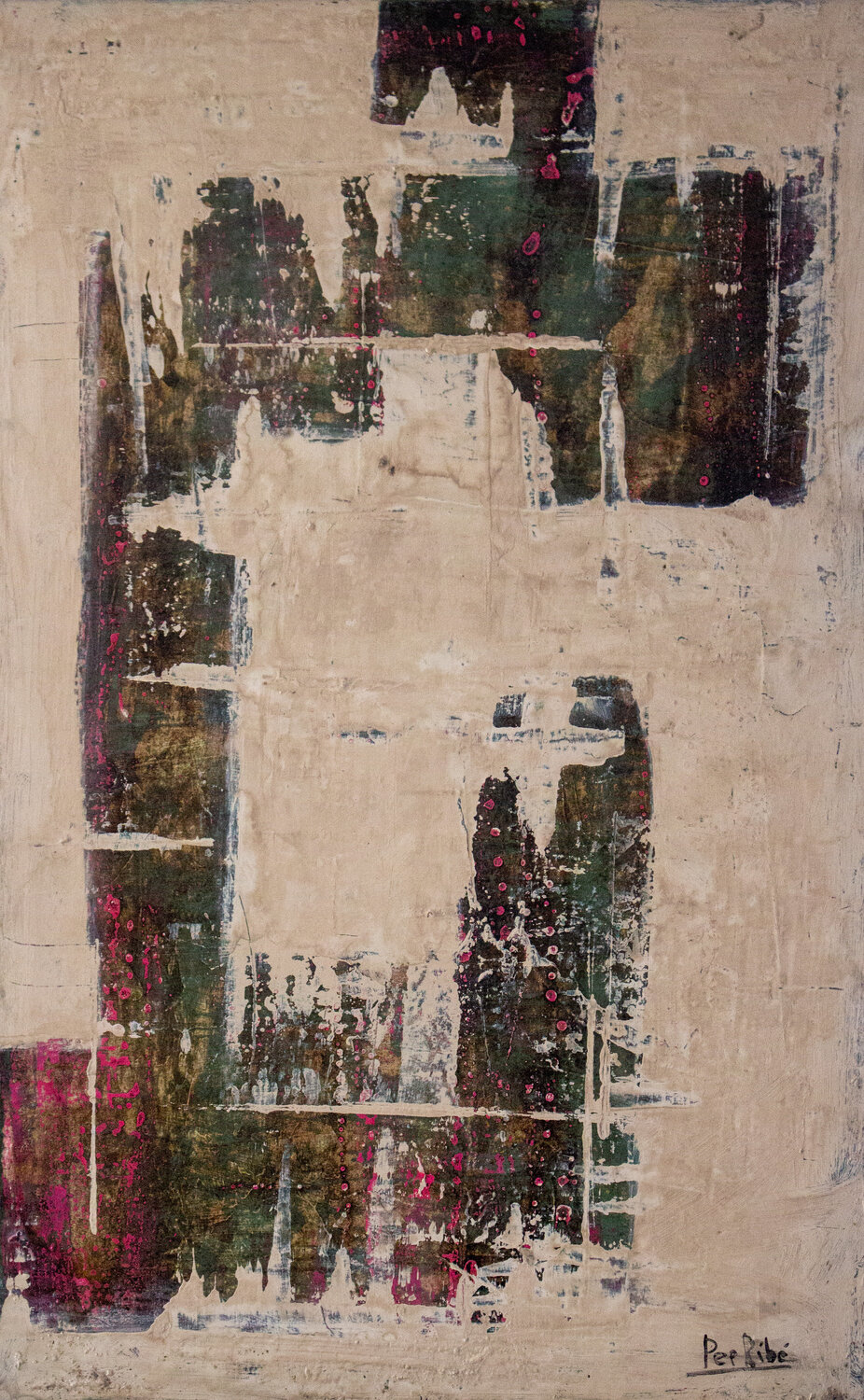 DISTURBING FUSION by Pep Ribé (2023) : Painting Acrylic, Tar on Fabric ...