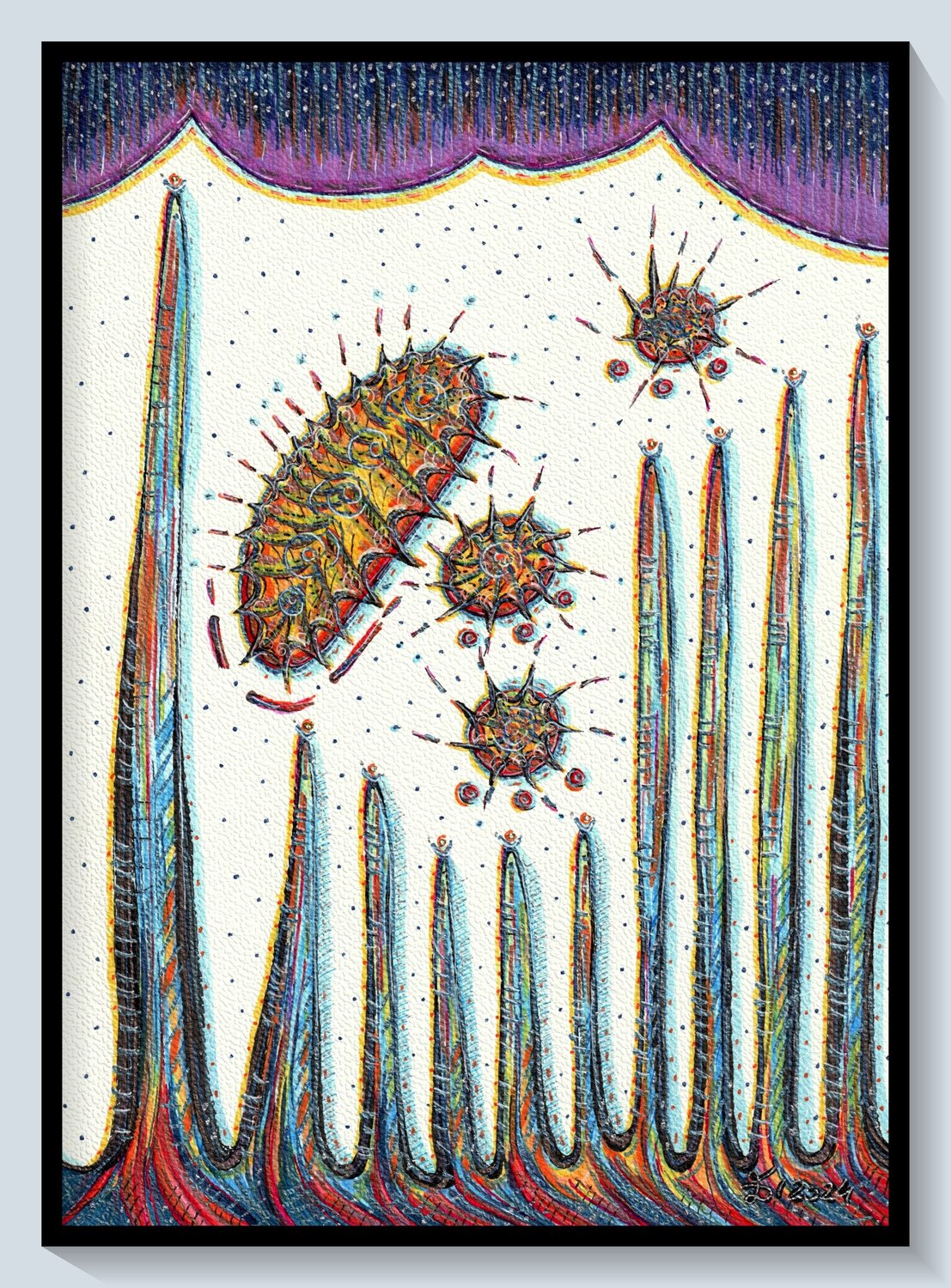 Microcosm by Ewa Dura (2024) : Drawing Pen on Paper - Singulart