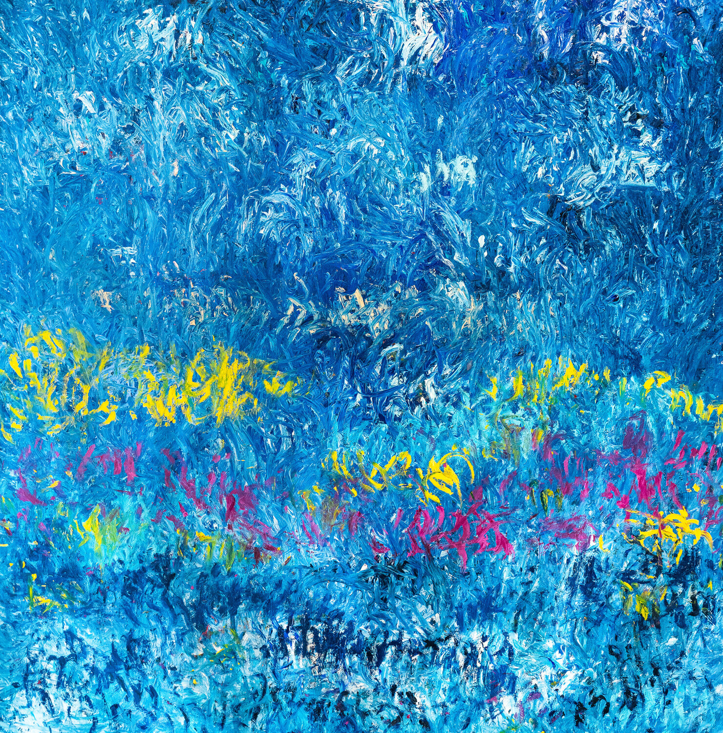 La Vallée Bleue IV by Sabiha Merabet (2024) : Painting Oil on Canvas ...