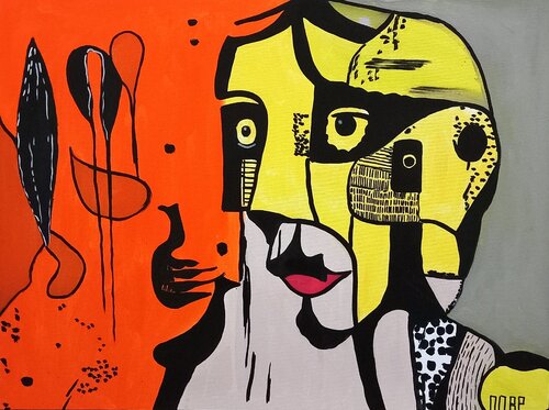 Man in the mirror by morena beltrami (2024) : Painting Acrylic, Ink on ...