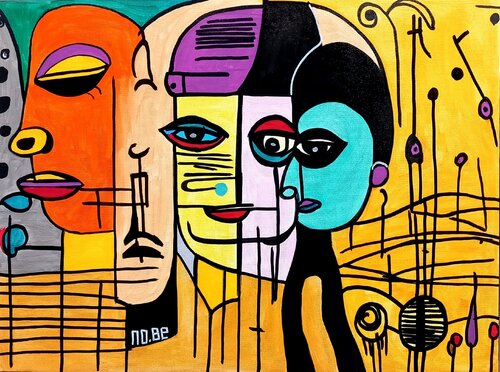 Dreamy faces by morena beltrami (2024) : Painting Acrylic, Ink on ...
