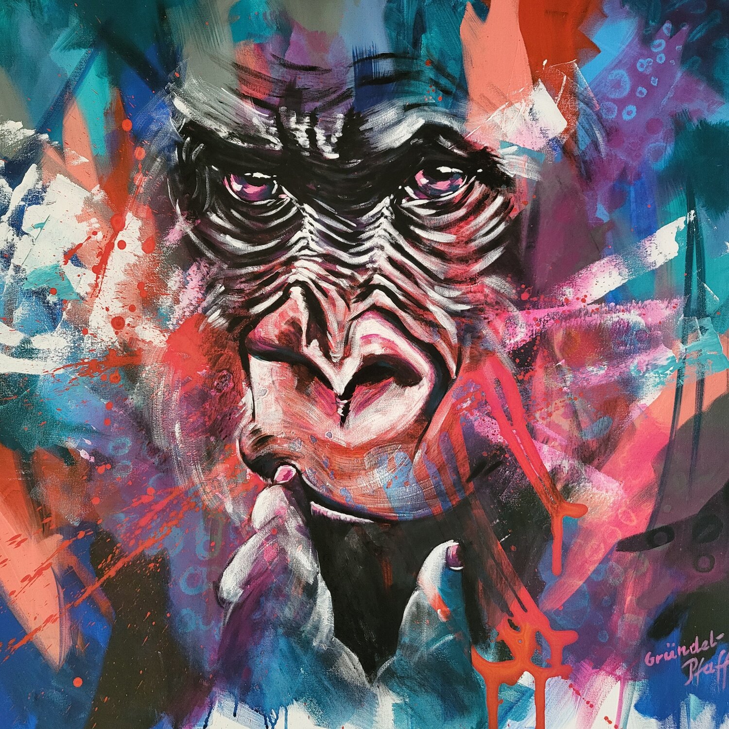 Reflektion by Inge Gründel-Pfaff (2019) : Painting Acrylic, Charcoal on ...