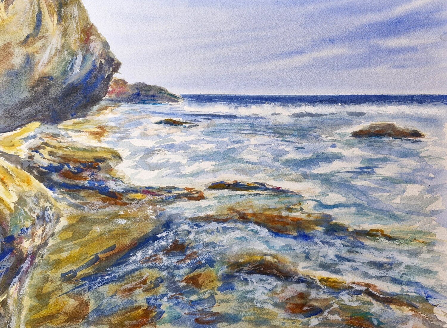CONTEMPLANDO EL MAR by Montse Gil (2024) : Painting Watercolor on Paper ...