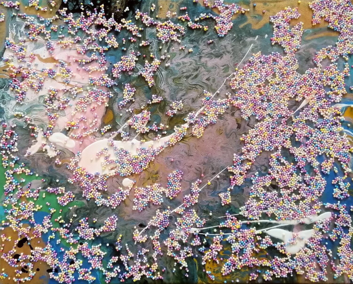 BUBBLE SPACE by Francesca Arces (2022) : Painting Acrylic, Collage on ...