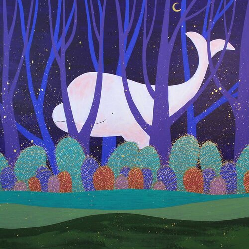 Beluga hide and seek de Byeol Muffin (2022) : Peinture Acrylique sur ...