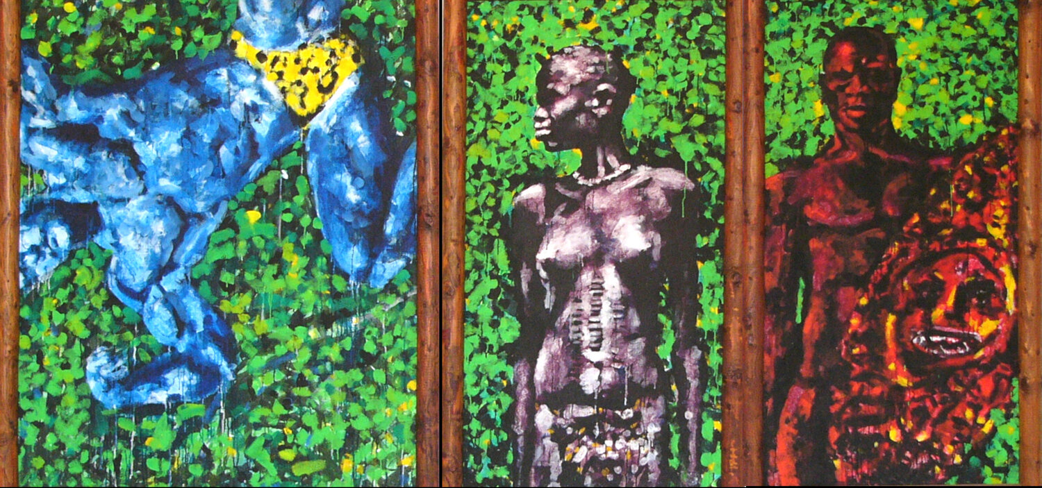 Tarzan Triptychon de Wolfgang Eberhardt (1995): Pintura Acrílico en Lienzo - Singulart