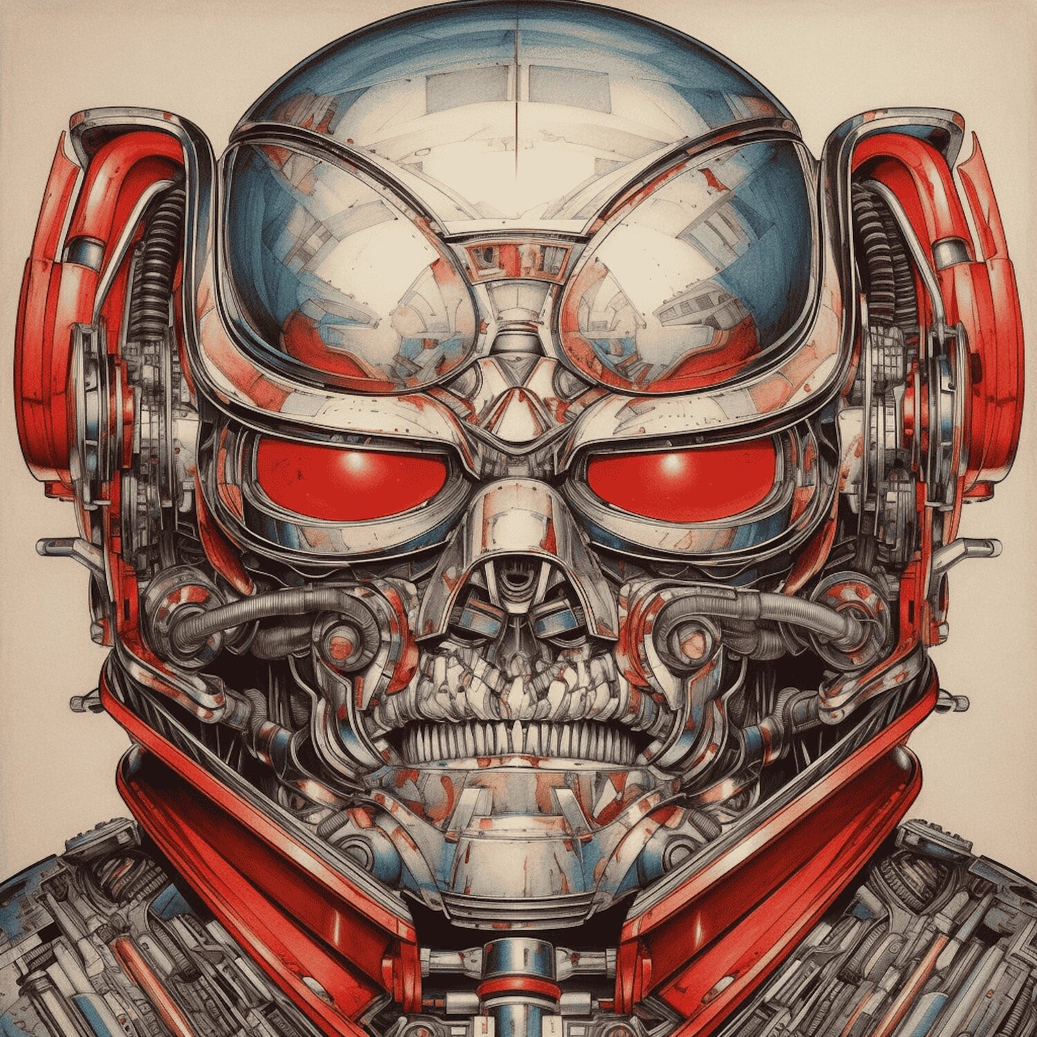 Red Robot Giclée Print 30x30 cm - アシモフ - Isaac Asimov de Roger Haus ...