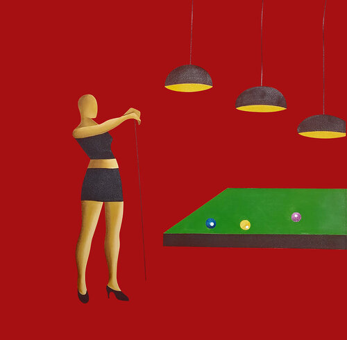 Billarista by Maria Fernanda Cuartas (2023) : Painting Oil on Canvas ...