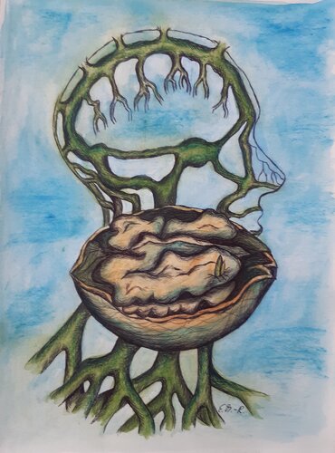 Kopfnuss by Elsa Marshall-Rothstein (2022) : Painting Watercolor ...