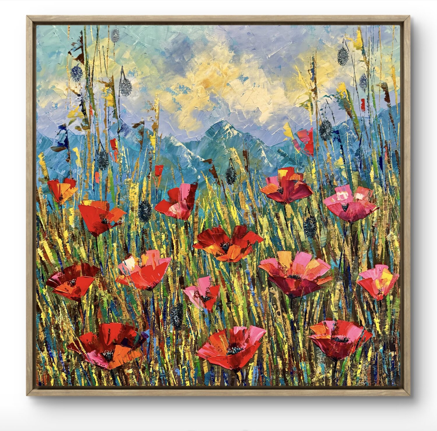 Poppy Field Original Oil Impasto Painting Flower Field de Nataliya ...