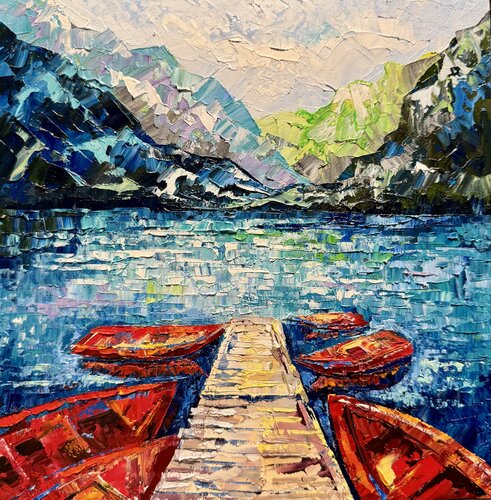 Banff Art Original Art Oil Painting Canada Art Moraine Lake Banff Art ...