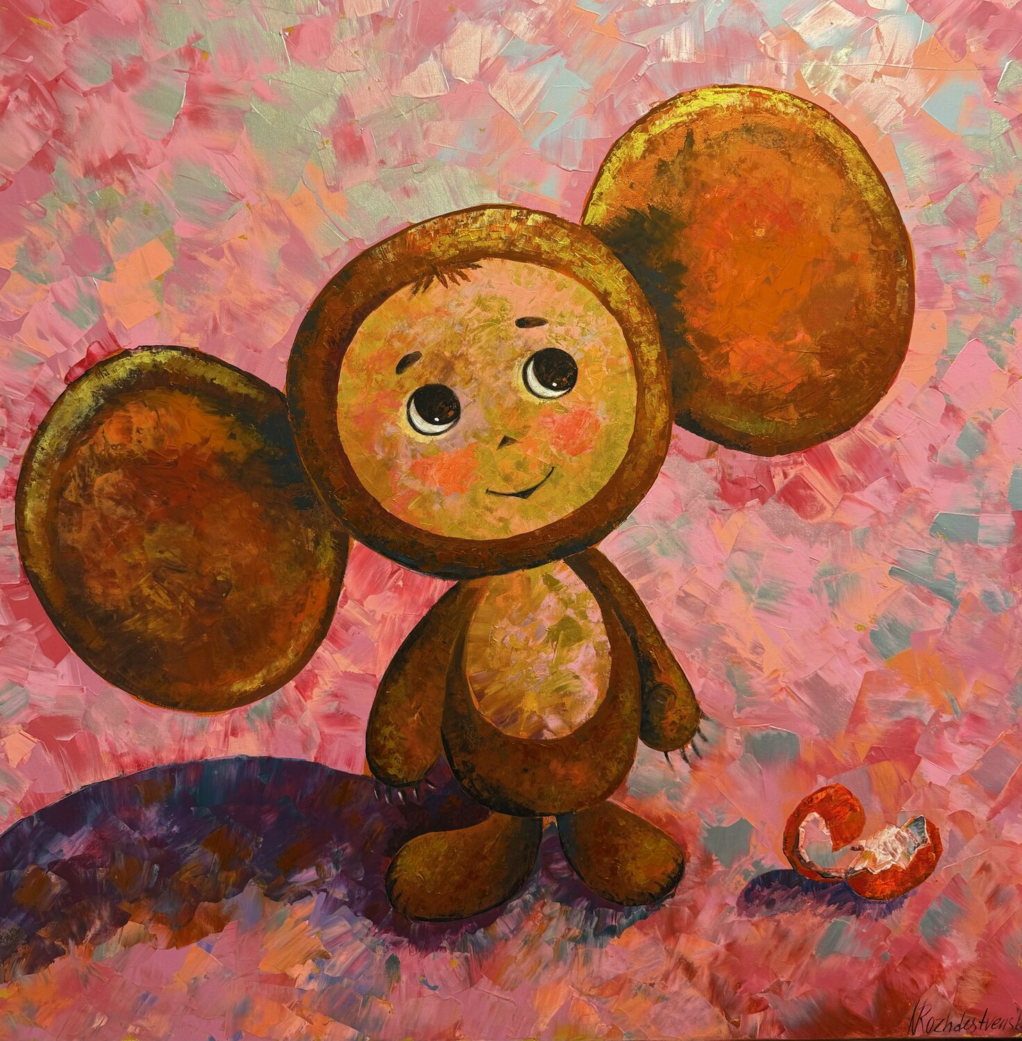 Cartoon Character Cheburashka Original Painting 100x100 Pop Art by ...