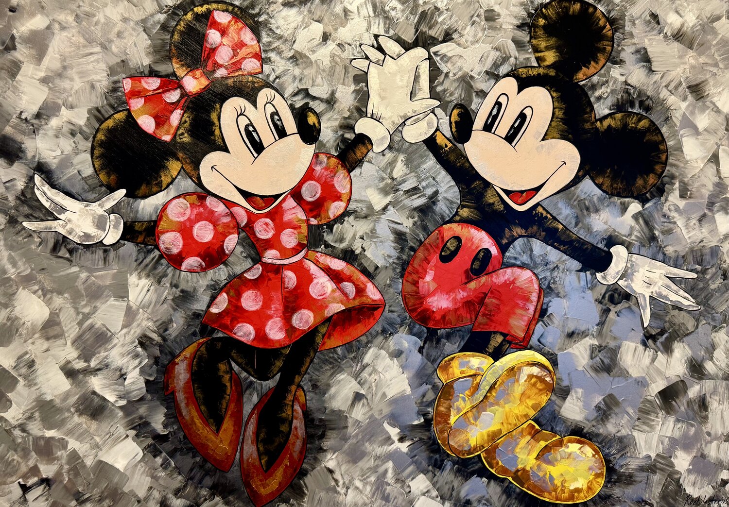 Mickey Mouse and Minnie Mouse Dancing Painting Original Artwork 100x70 ...