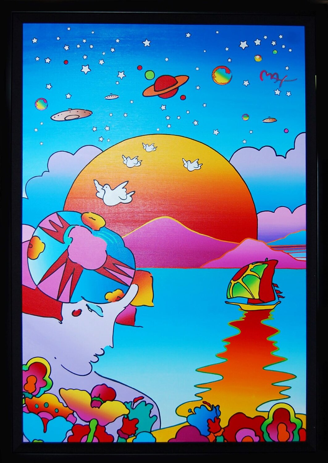 Cosmic Fantasy rare and early large complex max orginal de Peter Max ...