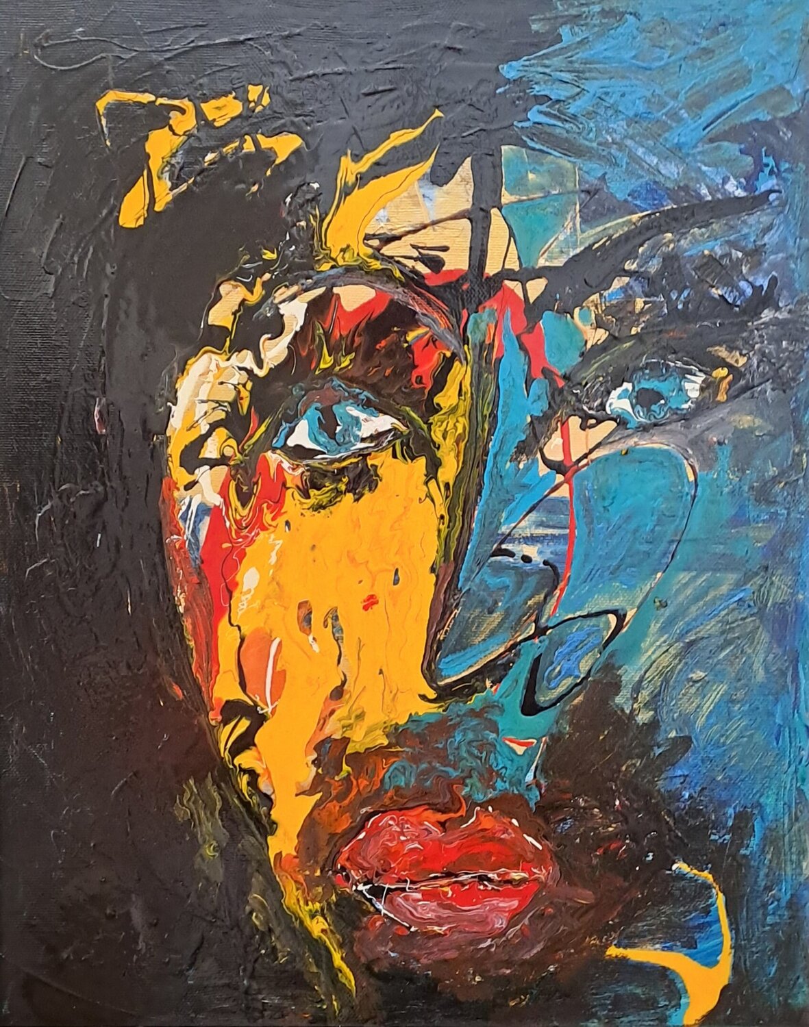 Double je by helene icard (2024) : Painting Ceramics on Canvas - SINGULART