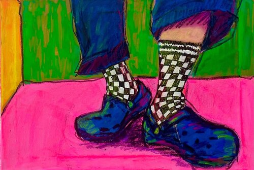 Croc Checker by Luca Nenning (2024) : Painting Acrylic, Oil Pastel on ...