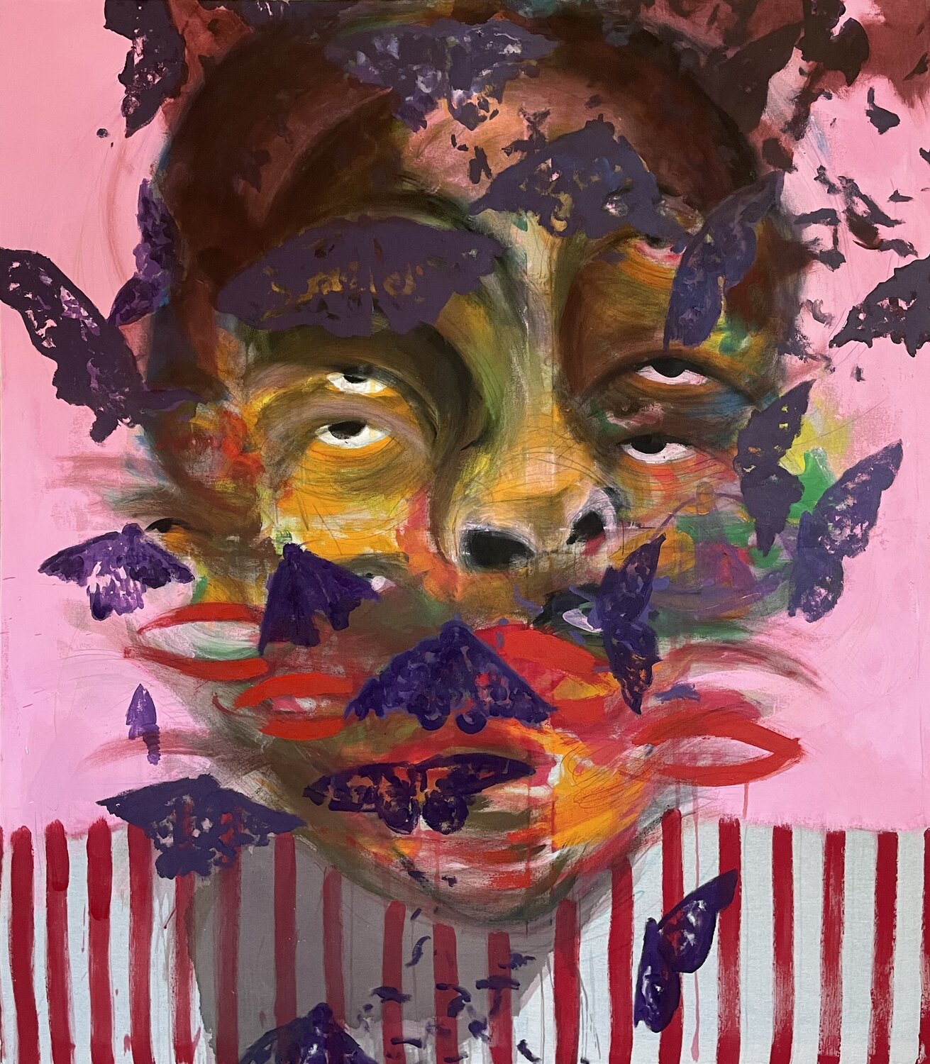 Butterflies on the face de Gela Mikava (2024): Pintura Acrílico, Óleo ...