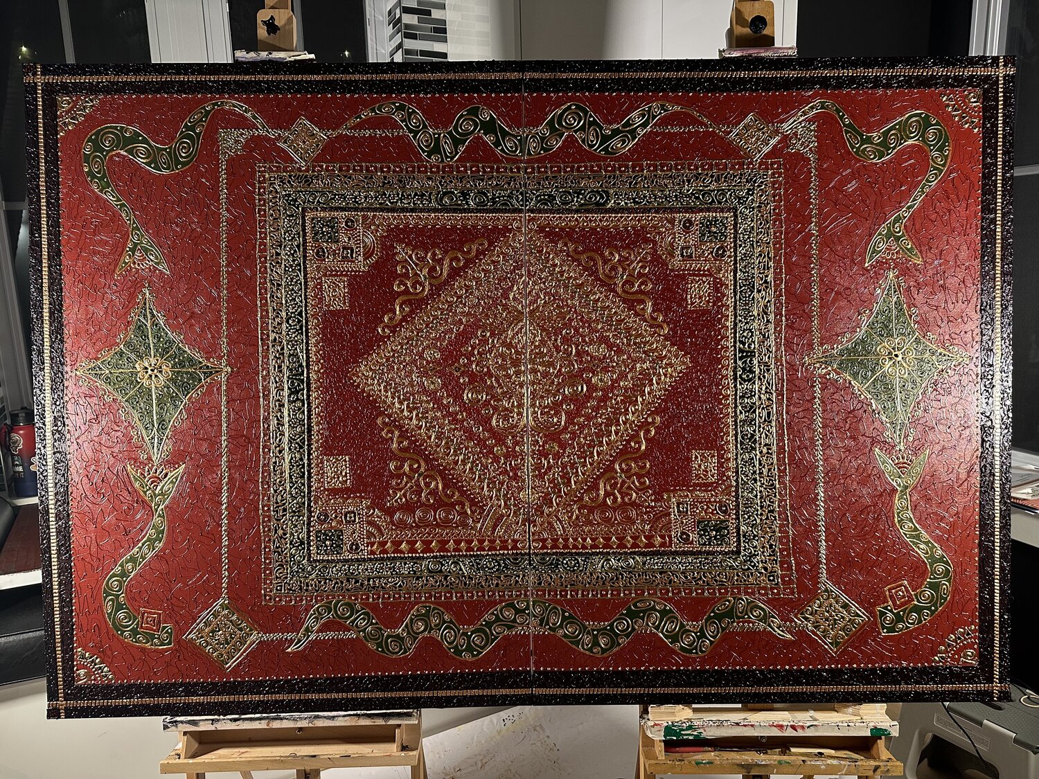 Luxuries and Gold Rug ( textured acrylic painting ) by Elena Dmitrenko ...