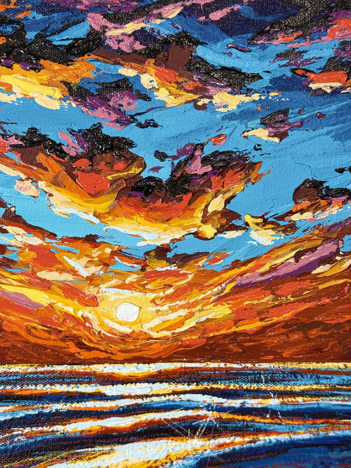 ETERNAL TIDE - BRIGHT SUNSET by Elena Dmitrenko (2026) : Painting ...