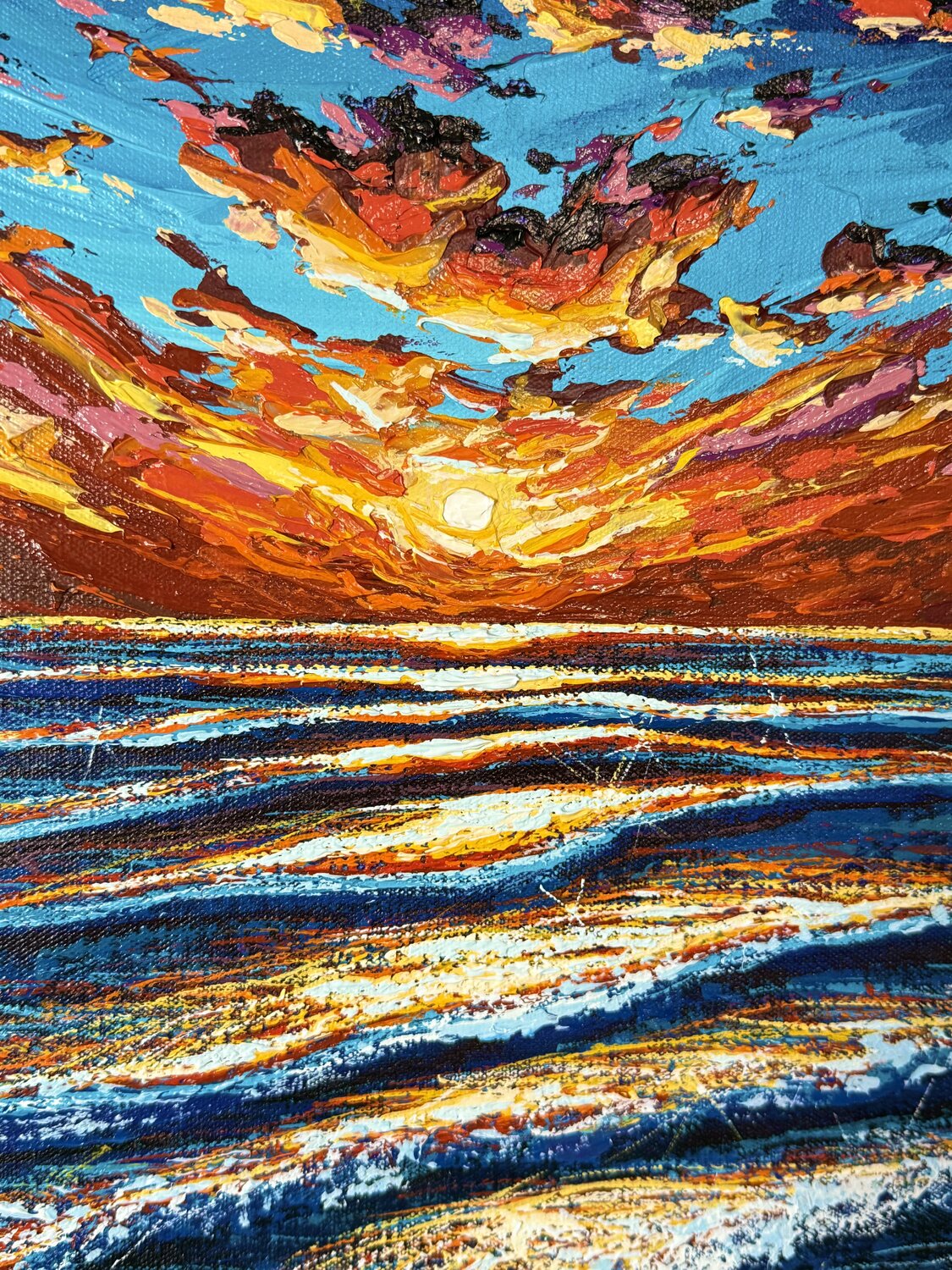 ETERNAL TIDE - BRIGHT SUNSET by Elena Dmitrenko (2026) : Painting ...
