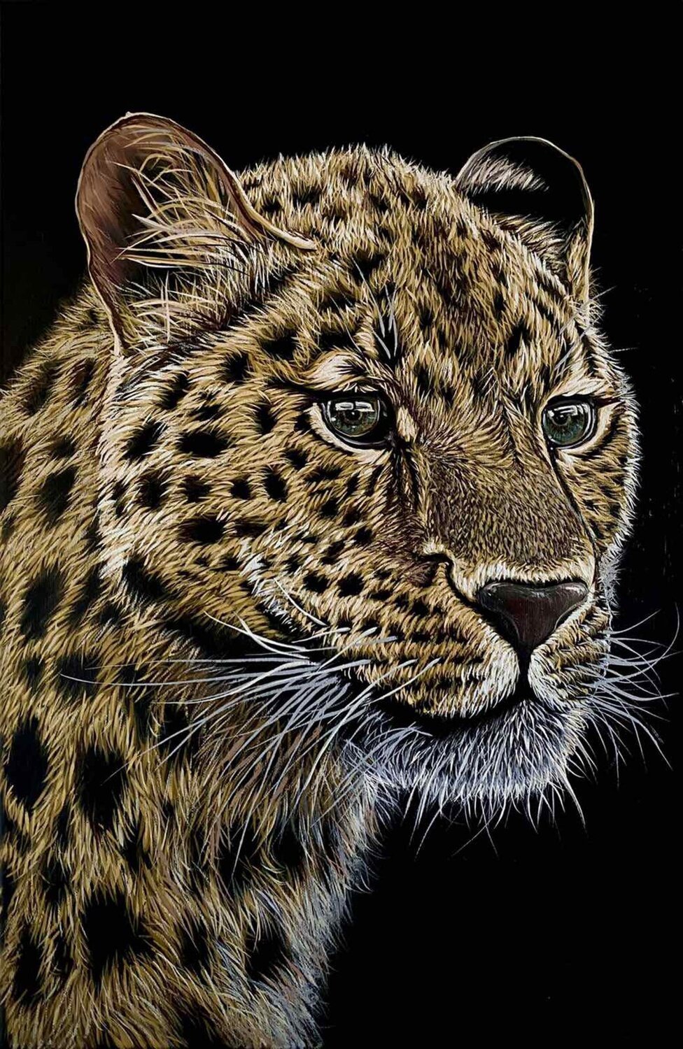 Leopard by Elena Dmitrenko (2022) : Painting Oil, Cotton on Canvas ...