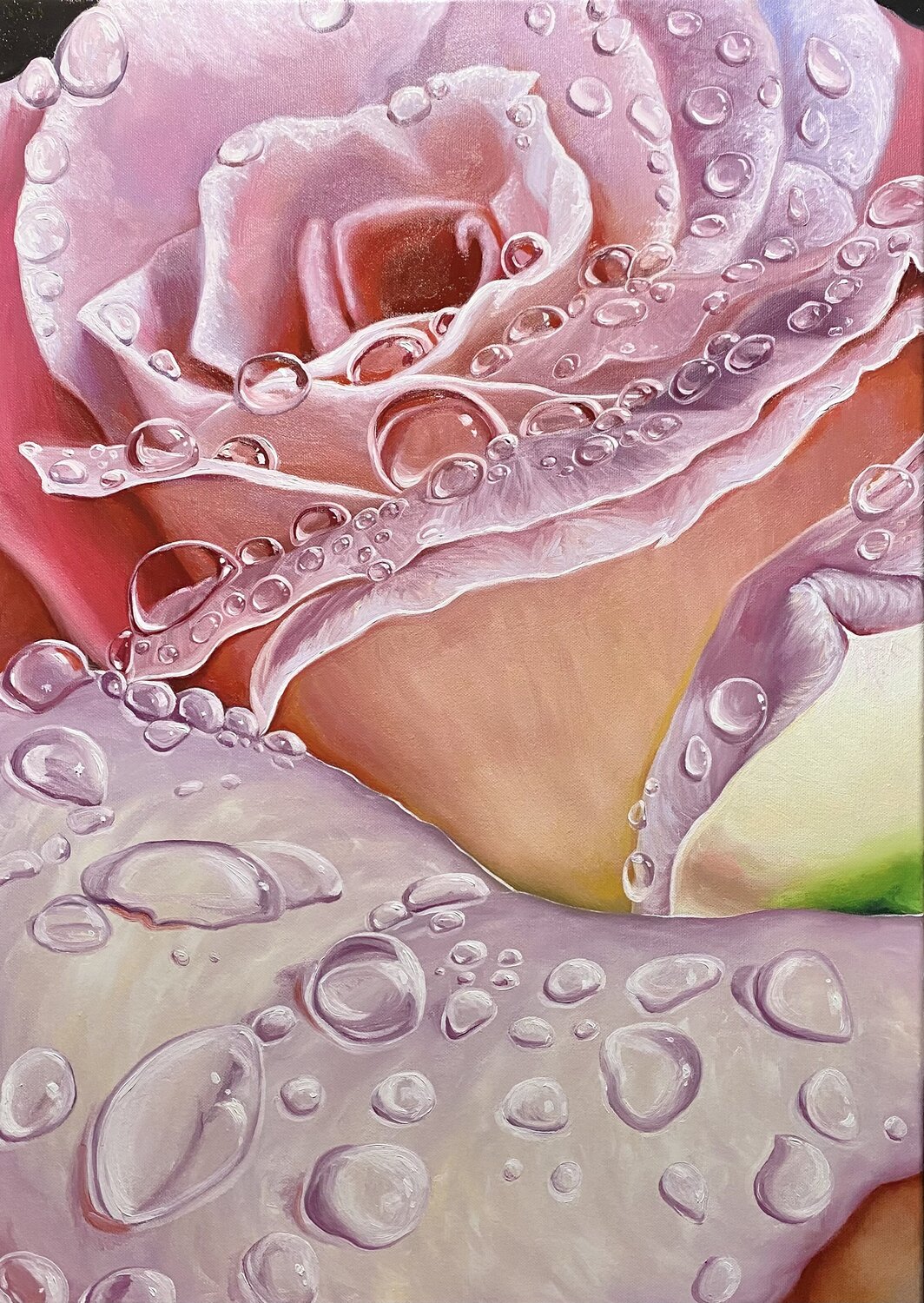 Elegance.Rose by Elena Dmitrenko (2022) : Painting Oil on Canvas ...
