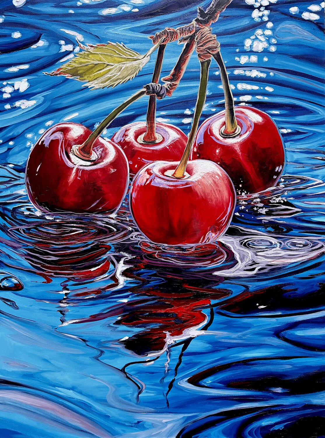 Cherry's Time by Elena Dmitrenko (2023) : Painting Oil on Canvas ...