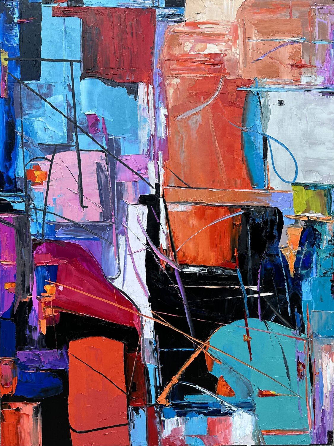 Movement 2 by Elena Dmitrenko (2023) : Painting Oil on Canvas - Singulart