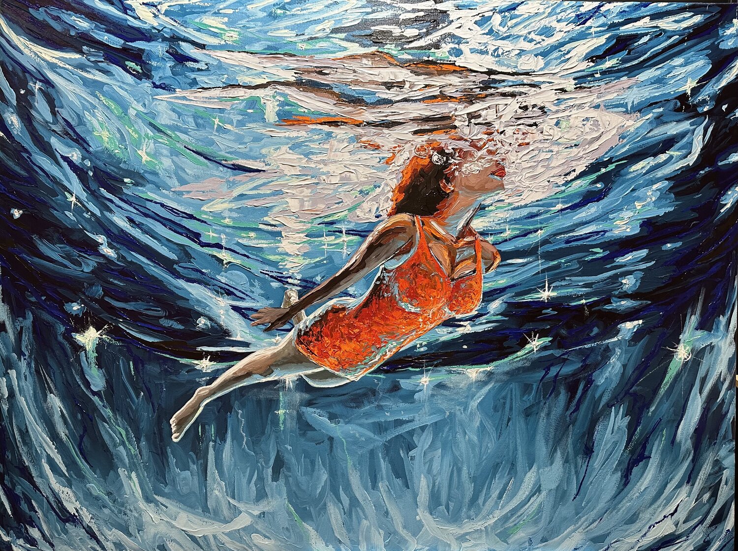 Following light ( self portrait) by Elena Dmitrenko (2023) : Painting ...