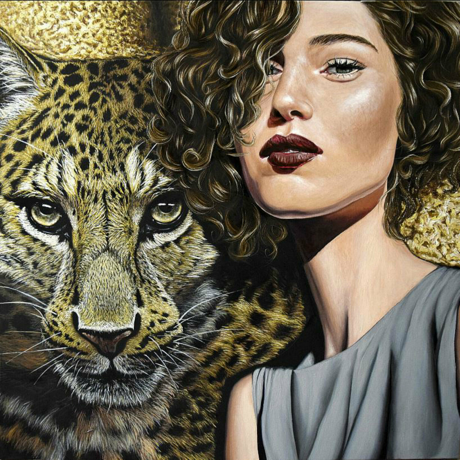 Lady Leopard de Elena Dmitrenko (2020): Pintura Acrílico en Lienzo ...