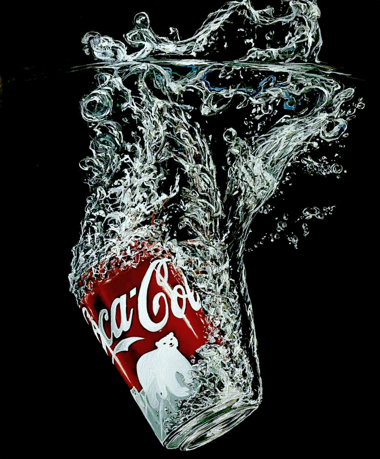 Coca Cola underwater by Elena Dmitrenko (2020) : Painting Oil on Canvas ...