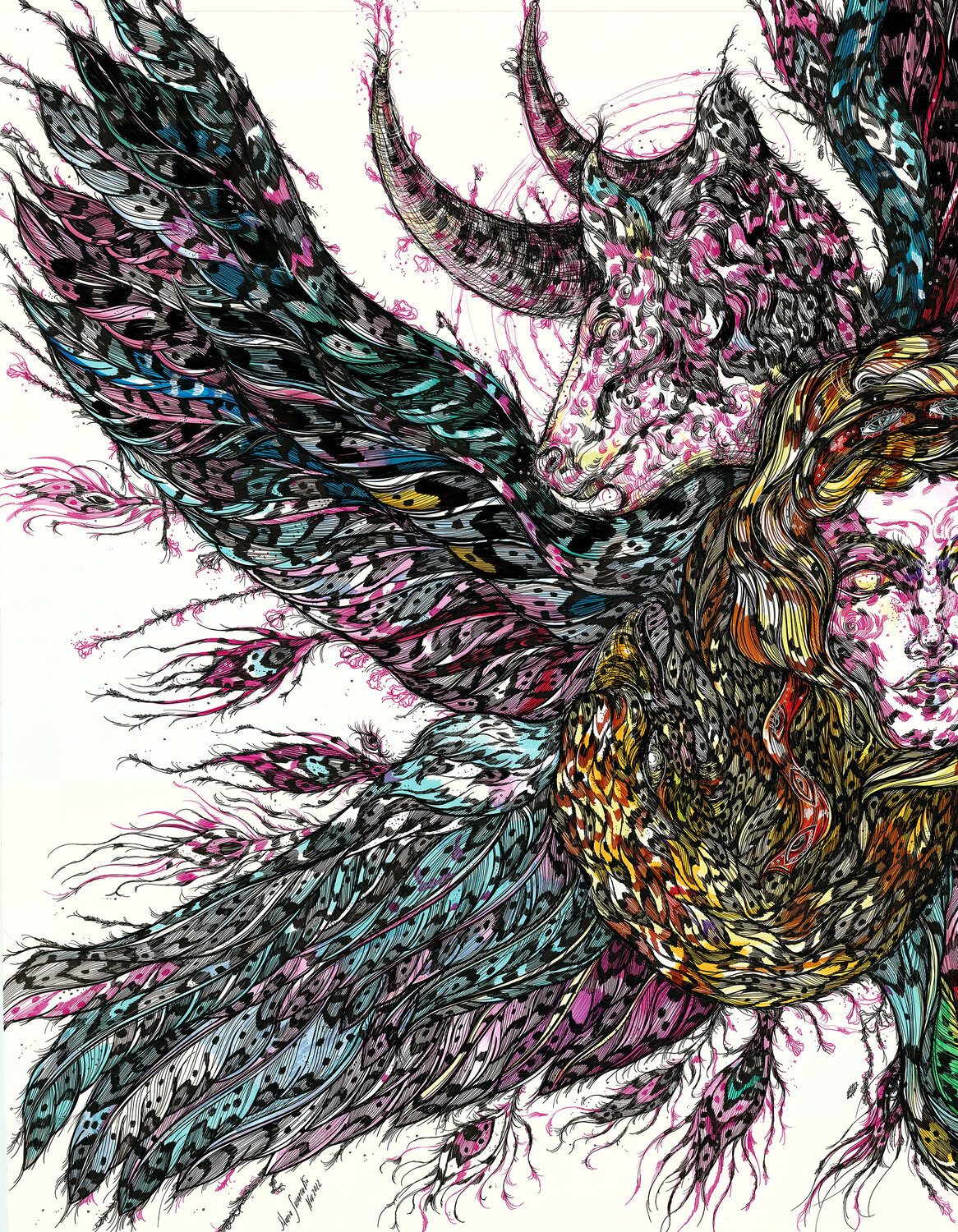 The Seraphim by Maria Susarenko (2022) : Other Media Acrylic, Pen on ...