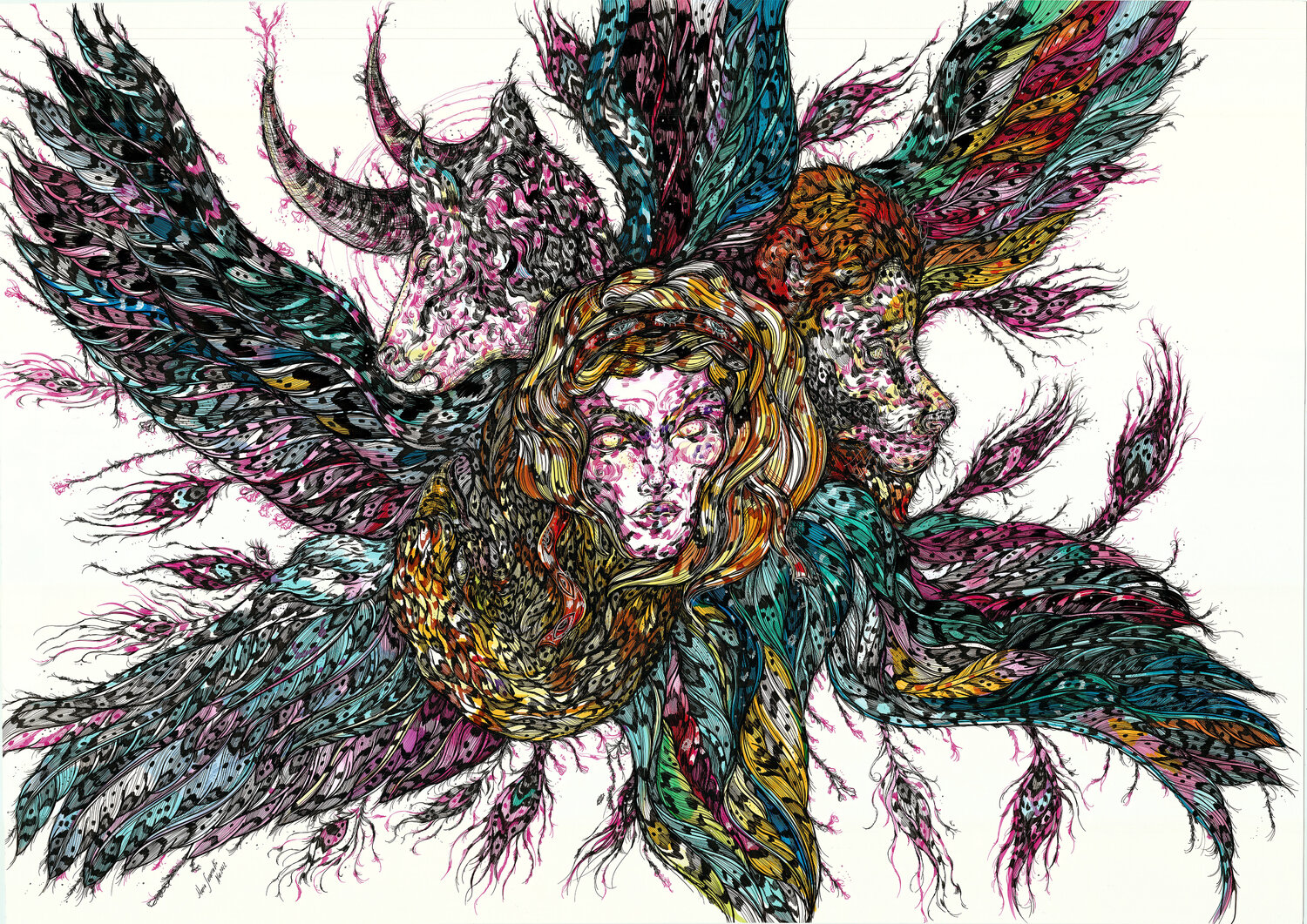 The Seraphim by Maria Susarenko (2022) : Other Media Acrylic, Pen on ...