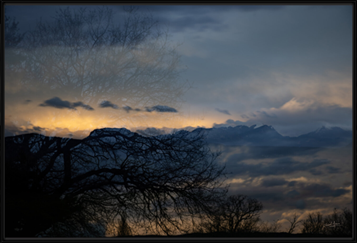 Crépuscule sur la montagne Roche Colombe by Edouard Mazaré (2024 ...