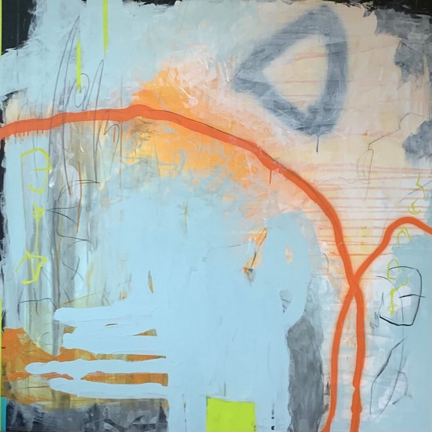 crossing my way by Martina Furk (2021) : Painting Acrylic, Pencil on ...