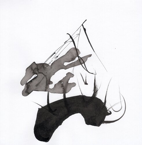 "Instant numéro 6" von Nicolas VASSE (2025): Werk auf Papier Tusche auf ...