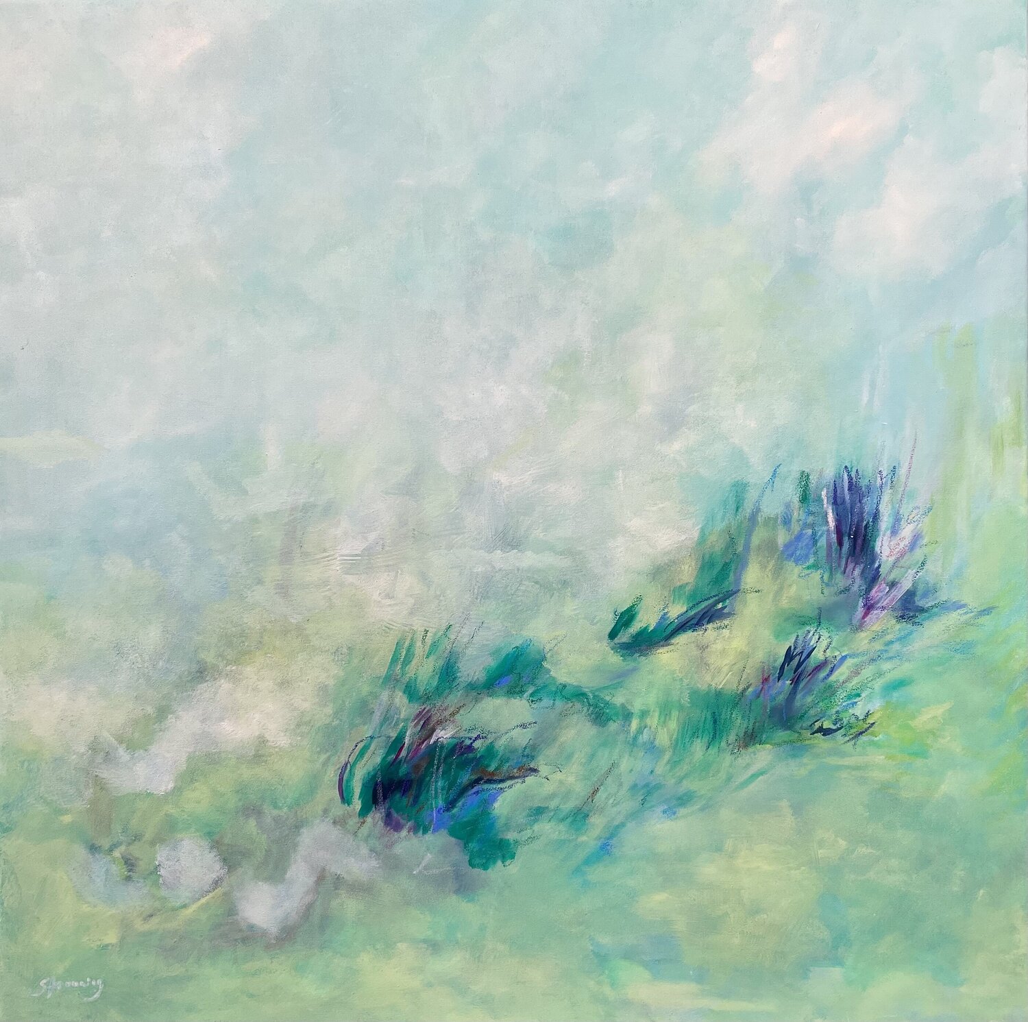 GREEN EYES so bright by Sabine Hemming (2023) : Painting Oil, Oil ...