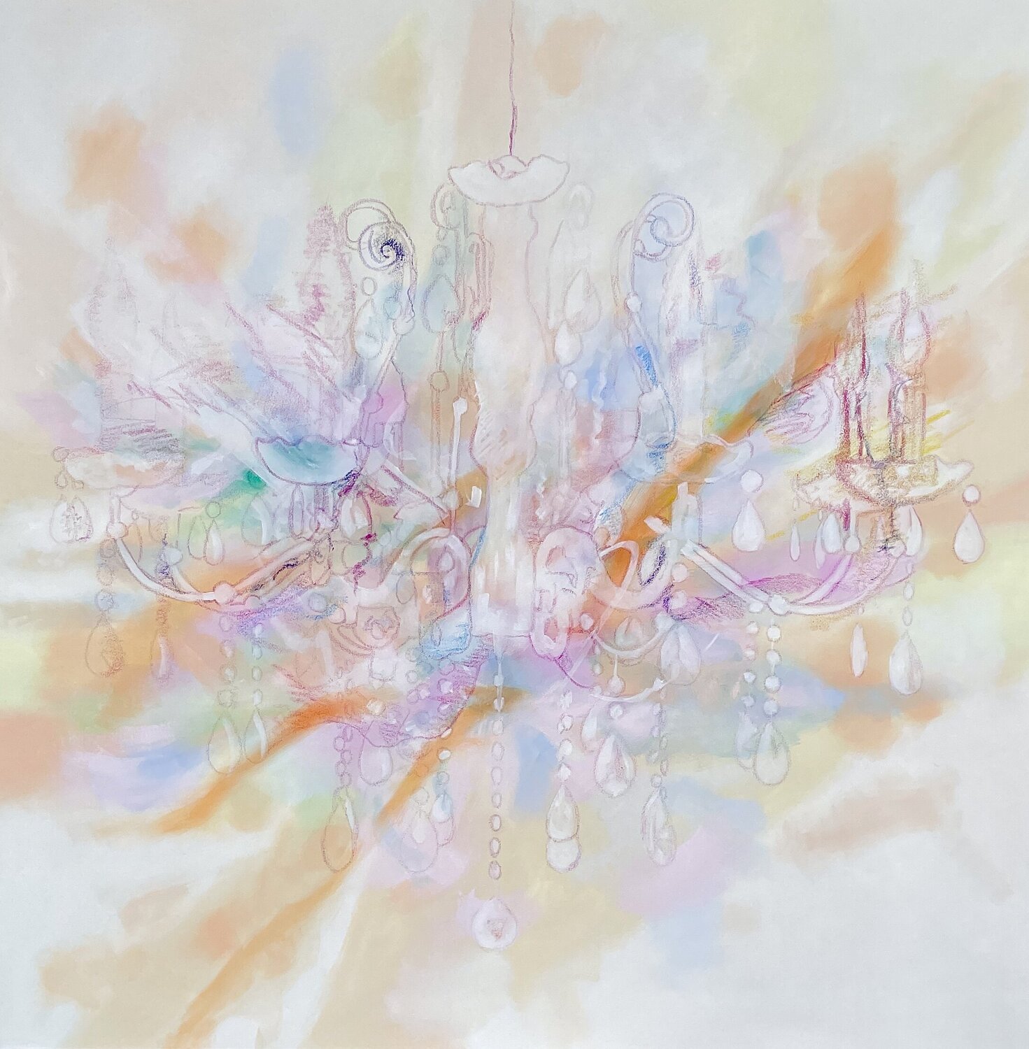 CHANDELIER "Luxury pastel extra 2" by Sabine Hemming (2022) : Painting ...