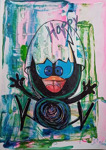 Calimero Happy von Jasna Milosavac (2021): Zeichnungen Filz auf Papier ...