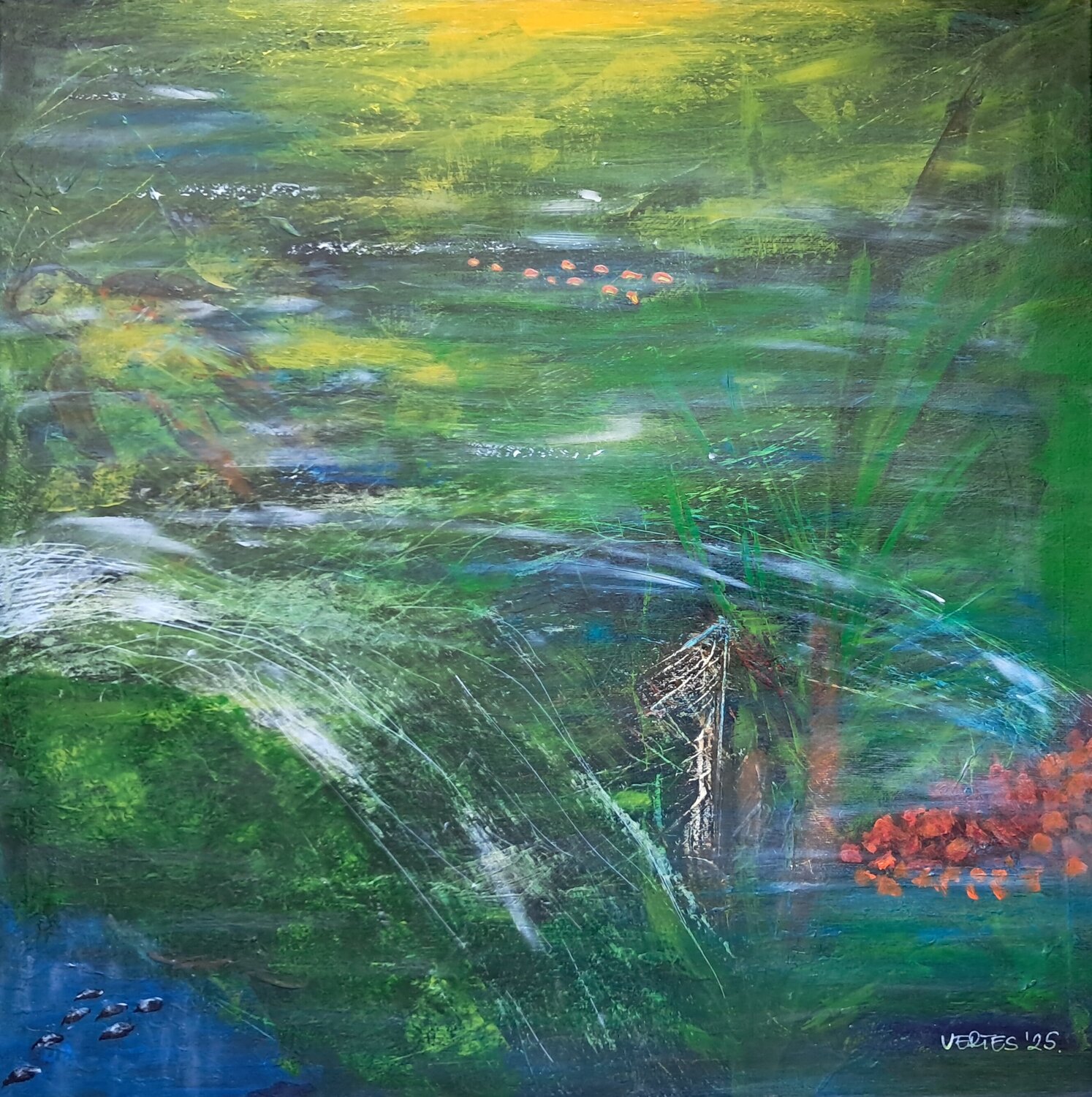 Underwater by Eva Vertes (2025) : Painting Acrylic, Oil on Canvas ...