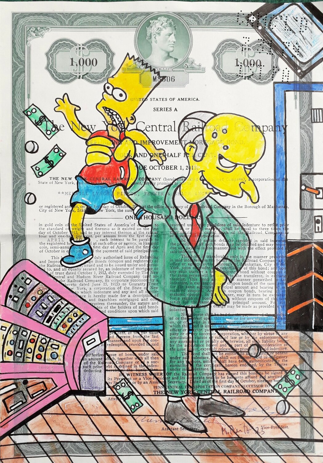 Bart Simpson und Mister Burns by Manuela Reitz (2023) : Painting ...