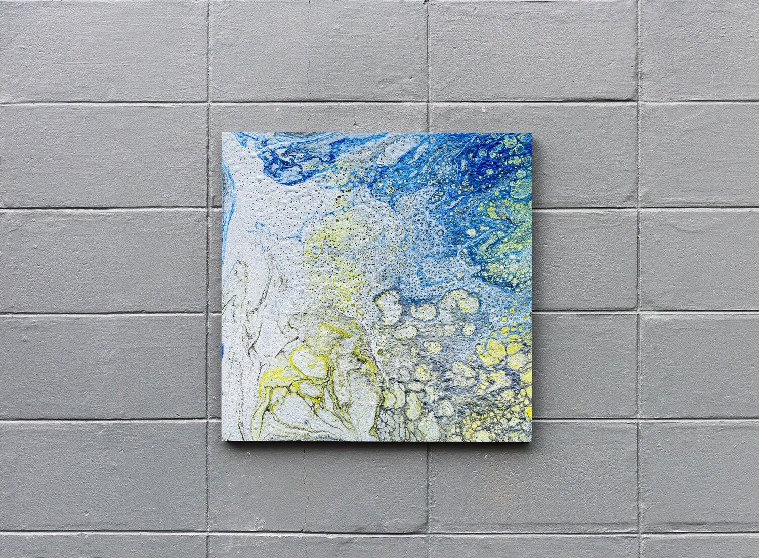 Lemon Azure Cell Drift by Tetiana Surshko (2020) : Painting Acrylic ...