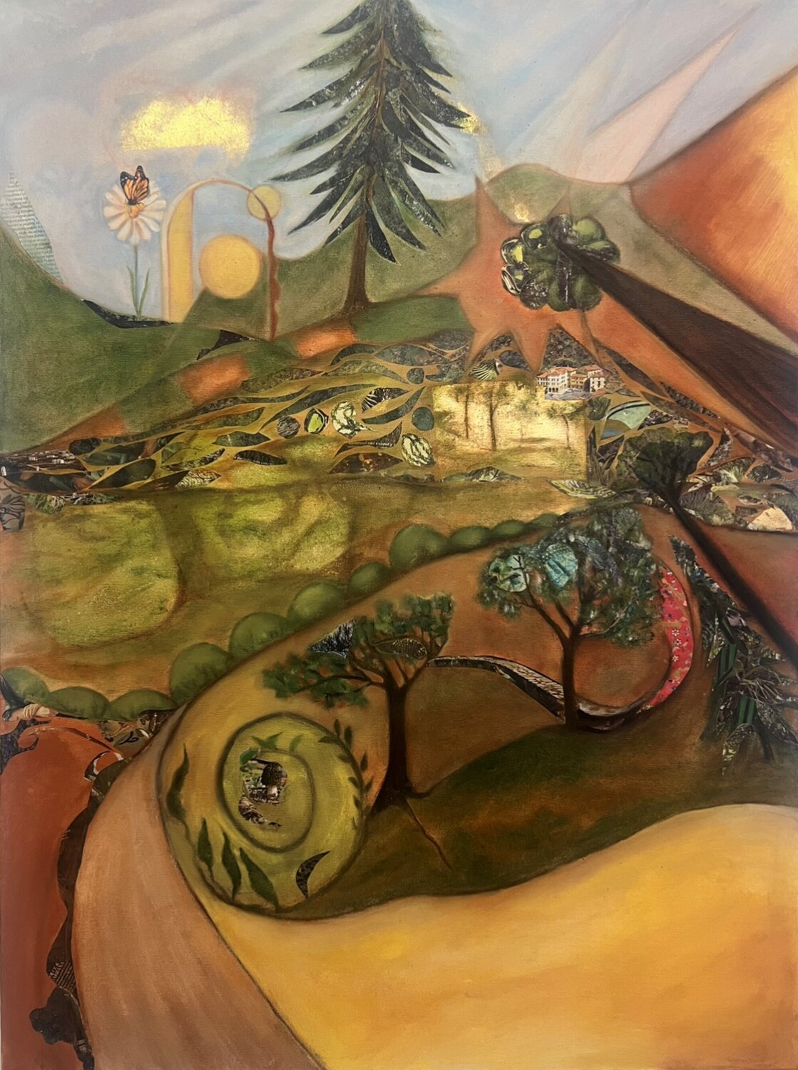 Visual Echoes by Denise Adler (2023) : Painting Oil, Collage on Canvas ...