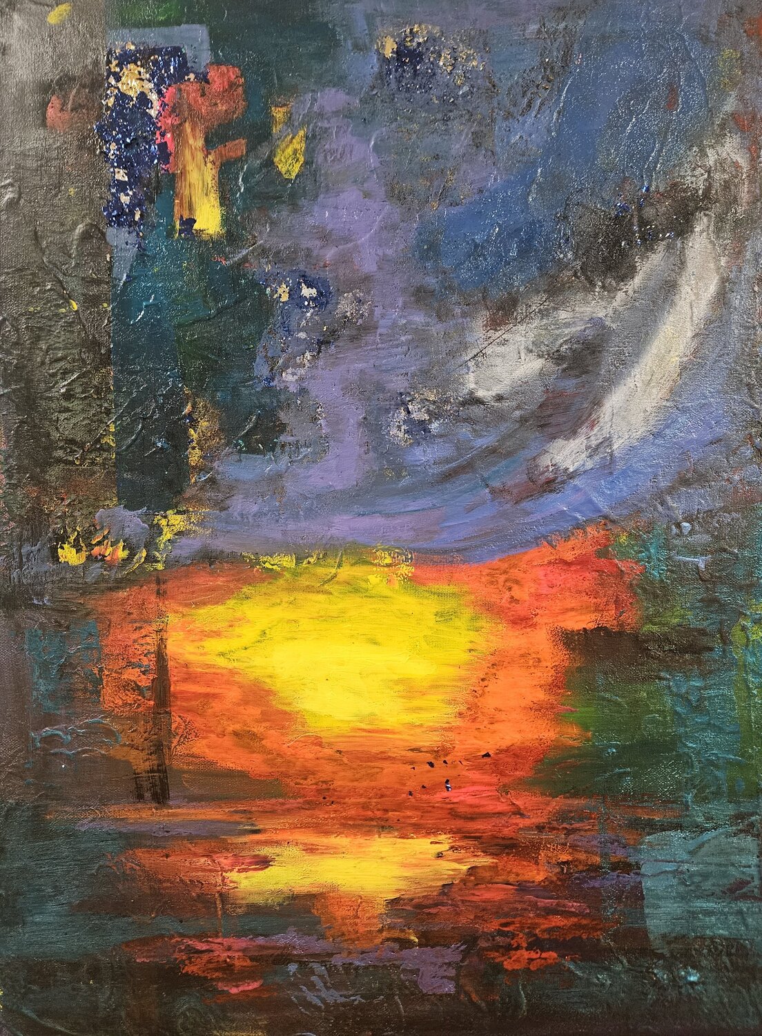 Positive reflection by Lisa Smith (2025) : Painting Acrylic, Silver ...